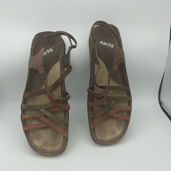 Earth | Shoes | Earth Oasis Womens 1b Sandals Brown Leather Multi Calf ...